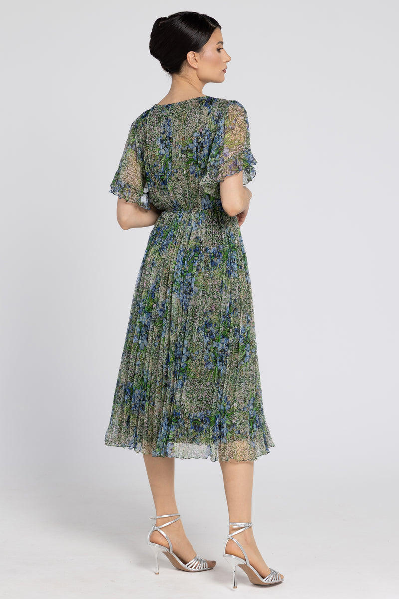 Rochie midi din matase naturala cu imprimeu floral – MEILI THE BRAND